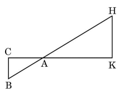 In the given figure, ∆ AHK ~ ∆ ABC. If AK = 8 cm, BC = 3.2 cm